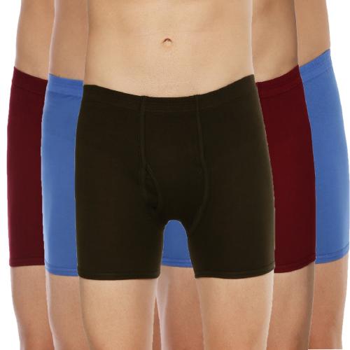 Buy DOLLAR Lehar Men's Assorted Solid 100% Cotton Pack of 5 Trunks ...