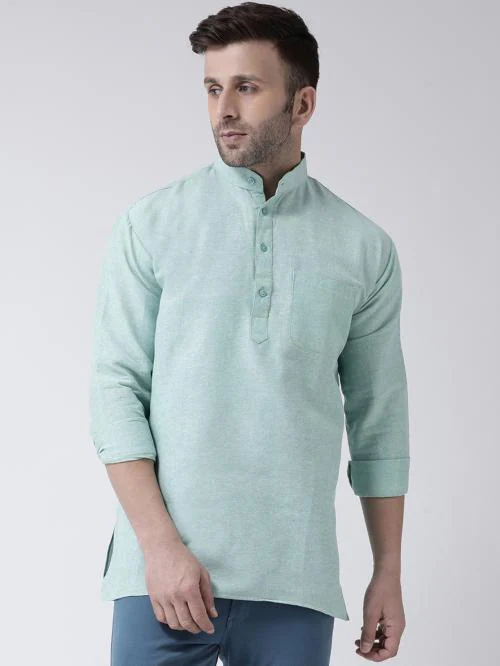 Buy KLOSET BY RIAG MEN'S CASUAL FULL SLEEVES CHINESE NECK KURTA Online at Best Prices in India ...