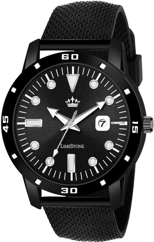 Buy LIMESTONE Analog Black Dial Black Strap Watch For Men (LS2846) Online at Best Prices in ...