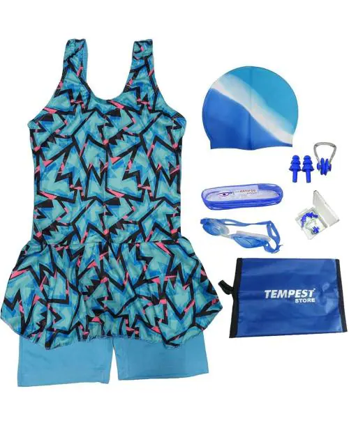 Buy TEMPEST Girls's Swimming Kit with 1 Swimming Costume | Printed Swim ...