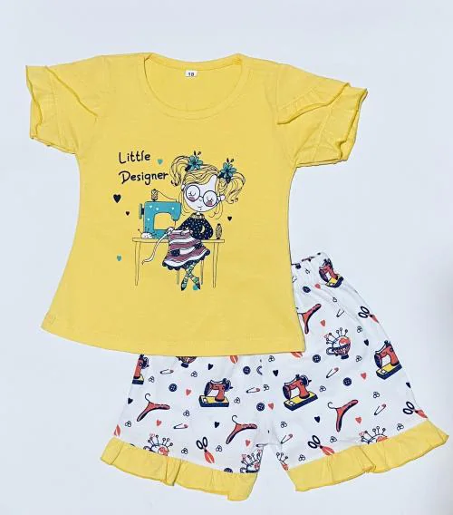 Buy CASUAL LOOK KIDS TOP AND BOTTOM SET YELLOW COL Online at Best ...