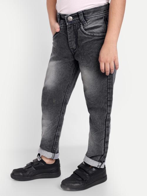 Buy Kcoy Boys Black Cotton Blend Slim Mid Rise Jeans (9-10 Years ...