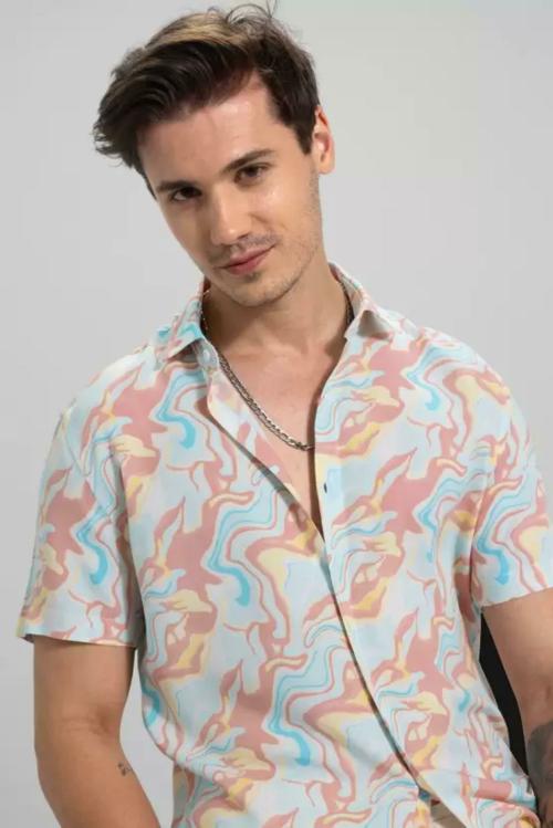 Buy PRIMEFIELD Men Regular Fit Printed Casual Polycotten Multicolour ...