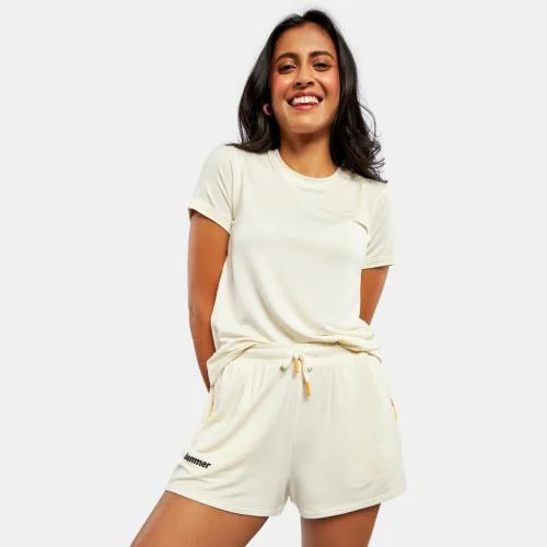 Buy Bummer Off White Solid Mid-Rise Champagne Shorts For Women Online ...