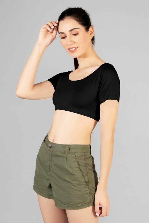 Buy AD2CART A4217 Women Scoop Neck Cap Sleeve Crop Top Online at Best Prices in India - JioMart.