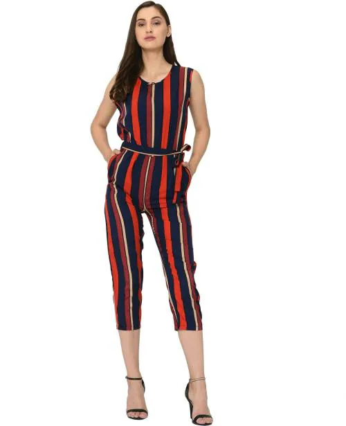 Buy Lilyn Women Multicolor Striped Crepe Jumpsuit (size XL) Online at ...