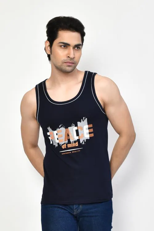 Buy Roy's Men's Casual Regular Fit Printed Cotton, Sleeveless and Round ...
