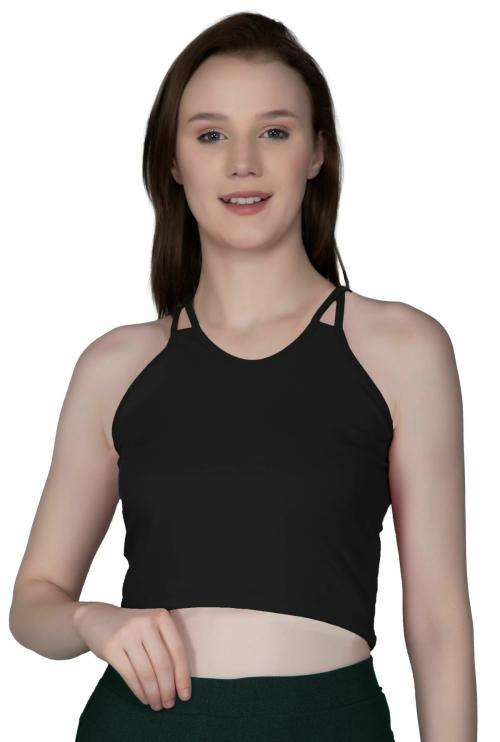 Buy AD2CART A1701 Women U Neck Sleeve Less Crop Top Online at Best ...