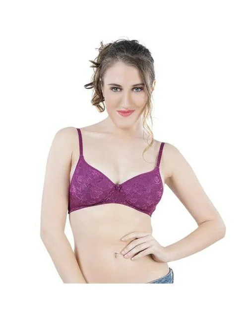 Buy DAISY DEE Women's Cotton Lightly Padded Wirefree Full Coverage Bra - (D.Wine, 38B) Online at ...