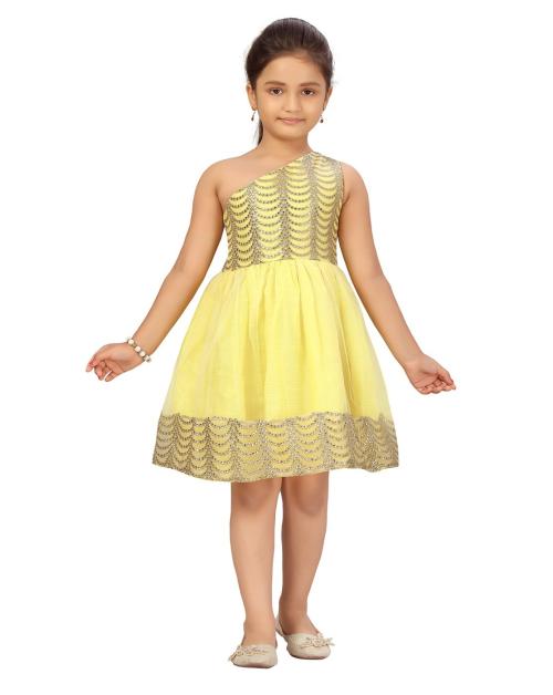 Buy Aarika Girl's Yellow Color Party Wear Frock Online at Best Prices ...