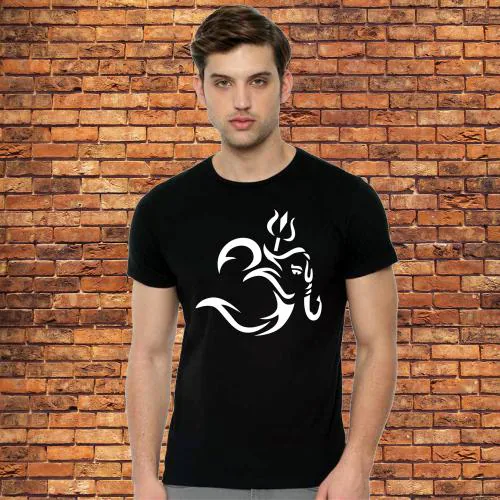 Buy Tee Town OmGanesh Cotton Round Neck Tshirt for mens Black| T shirt for men | Tshirt | Tshirt ...