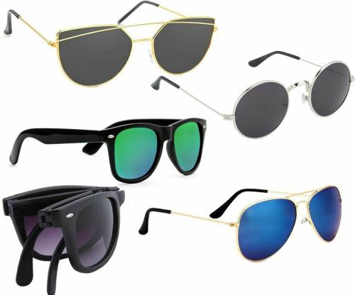 Buy Elligator Mirrored UV Protection Aviator Round Wayfarer Full Frame ...
