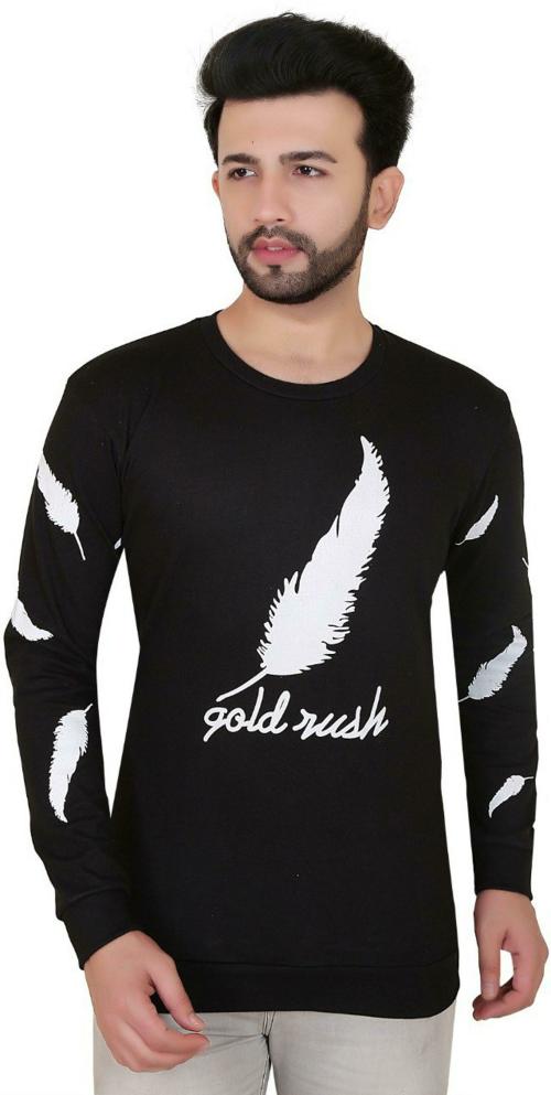 Buy RDS GARMENT HUB Men Black Cotton Blend Printed Tshirt (M) Online at ...