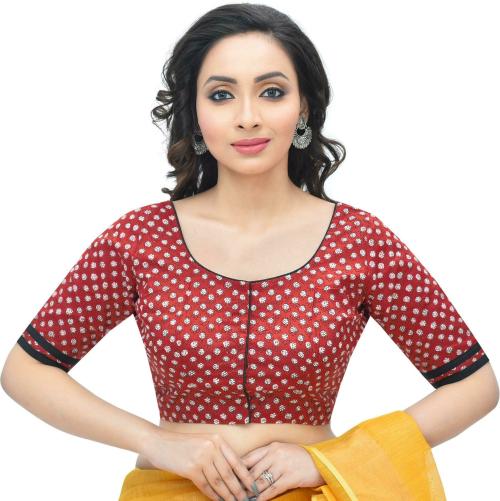 Buy RENE Women Maroon Woven Design 100% Cotton Blouse Online at Best ...