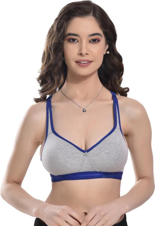 Buy Alishan Blue Cotton Blend Everyday Lightly Padded Bra - 32B Online at Best Prices in India ...