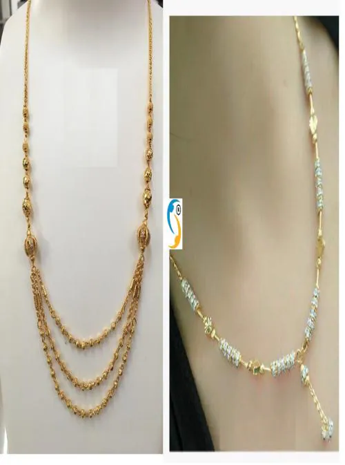 Buy shrinathji imitation Gold plated star chain + ad diamond ball layer ...