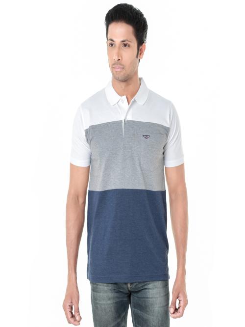 Buy BULLMER Multicolor Half sleeve Single Colorblock Polo T-shirt For ...