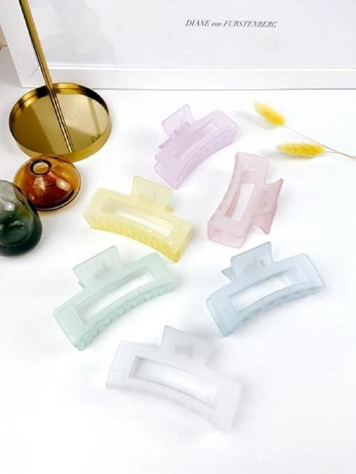 Buy THE MAXIM Large Matte Finish Transparent Hair Claw Spring Jaw 10cm ...