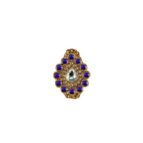 Buy Multi Stone Stud-Gold Platted Brass Brooch Online at Best Prices in ...