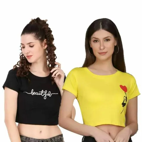 Buy Vanghee crop tops for women | Summer Top | Half Sleeve Crop Top ...