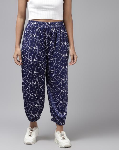 Buy Aarika Women's Navy Blue Color Cotton Heram Pant Online at Best ...