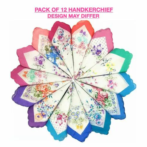 Buy BADLOOK LADIES & GIRLS COTTON HANKY WITH BEAUTIFULL FLOWER PRINT ...