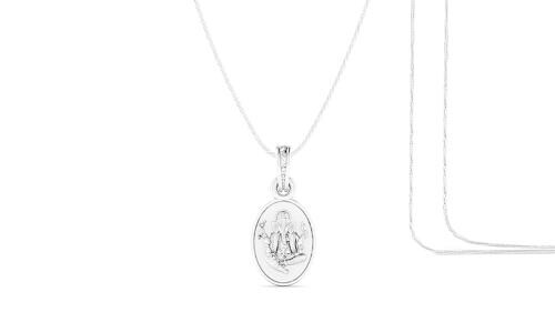 Buy Akshat Sapphire Pure Silver God Ganesha Pendant With Chain Suitable ...