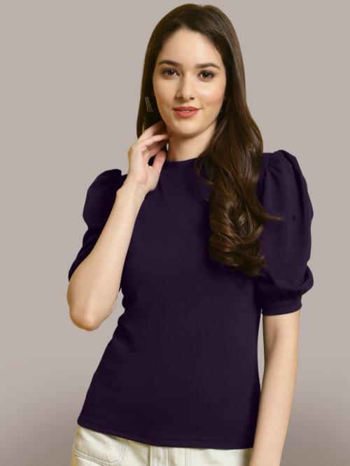 Buy Fabflee Casual Regular Sleeves Solid Women Pink Top (Women Top ...