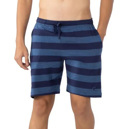 Buy Chromozome Men Navy-Sp.Denim Cotton Solid Single Shorts Online at ...