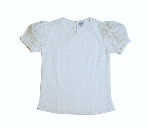 Buy NK Girls White Shifley Round Neck Puff Sleeves Top with Inner ...
