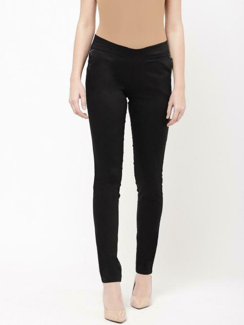 Buy UR SENSE Black Tregging (Solid) Online at Best Prices in India ...