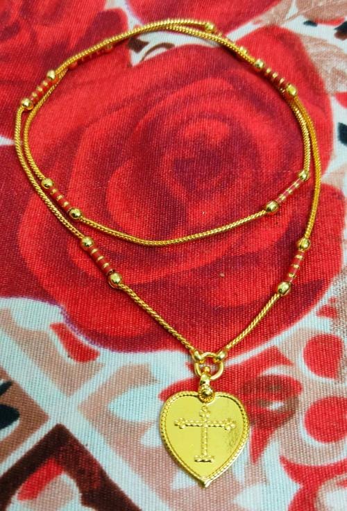 Buy TGS GOLD COVERING Traditional Christian Dollar Chain Long Chain 24 ...