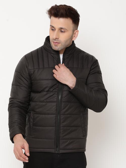 Buy ONNIT Men's Black Winter Wear Full Sleeves Solid High Neck Puffer Jacket Online at Best ...