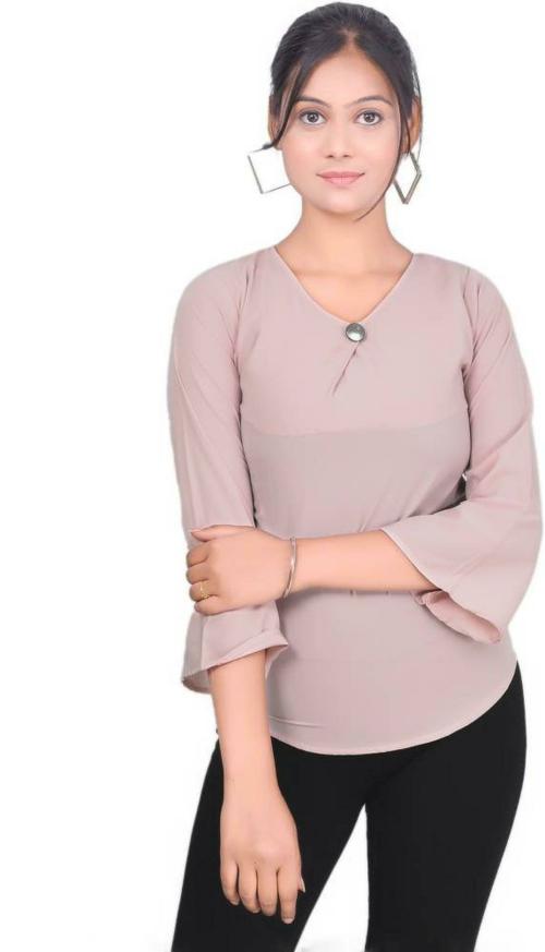 Buy Fikroo Girls Pink Solid Chiffon Tunic Top 12 - 13 Years Online at ...