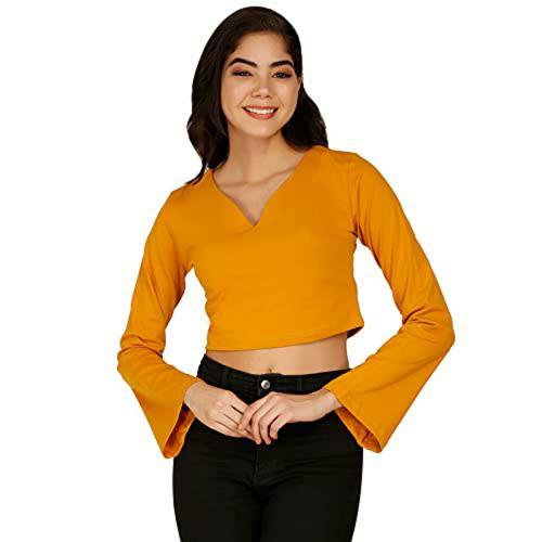 Buy JS Clothing Women Yellow Cotton Top Online at Best Prices in India ...