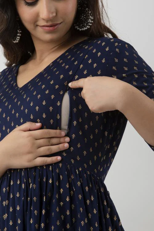 Buy Step Queen Maternity Feeding Gown Dress For Women Ladies- Size 3XL ...