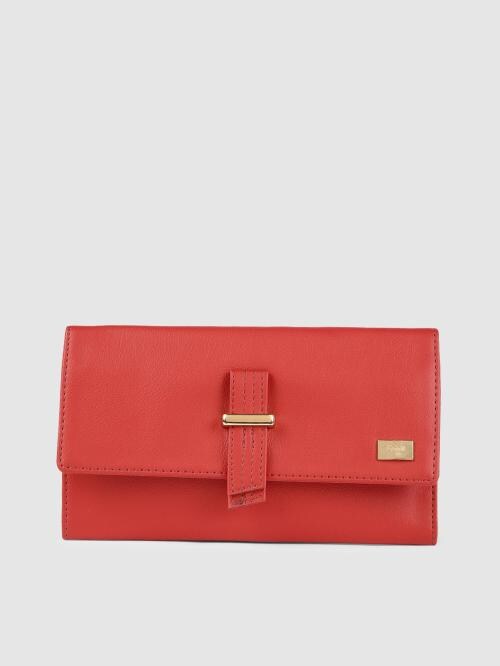 Buy Baggit Women Red Synthetic Leather Three Fold Wallet Online at Best ...
