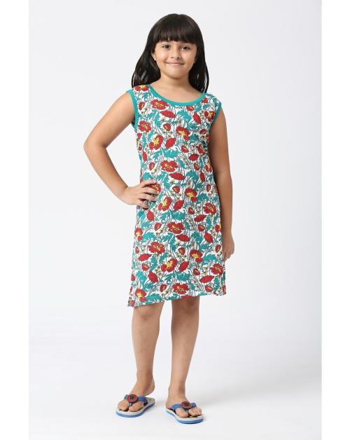 Buy SINI MINI Girls Cotton Dress With Allover Printing (Pack of one ...