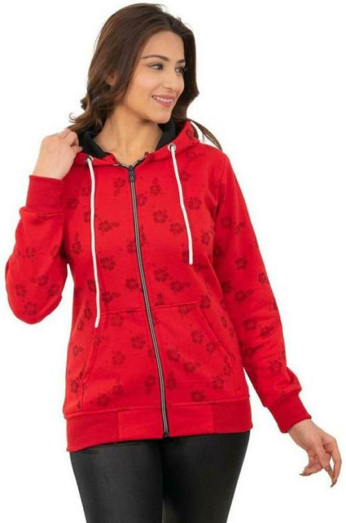 Buy Loglo Women Red Printed Polyester Sweatshirt - XXXL Online at Best ...