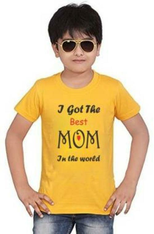 Buy KIDDY STAR Boys Yellow Graphic Cotton Blend Round Neck T-Shirt 3 ...
