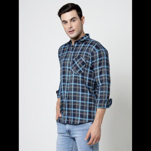 Buy ALY JOHN Men's Checkered Regular Fit Poly Cotton Casual Shirt with Spread Collar & Full ...