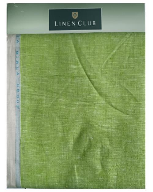 Buy Linen Club Men Green Solid Linen Shirt Fabric Online at Best Prices ...