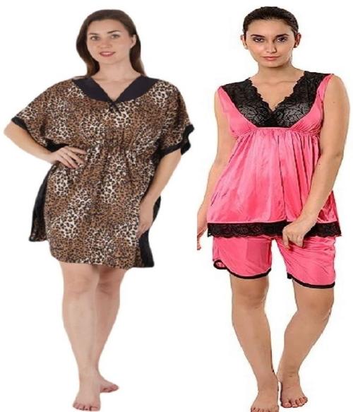 Buy KAVYANKA Women's Printed Cotton Nightwear Nighty Nightgown Combo ...