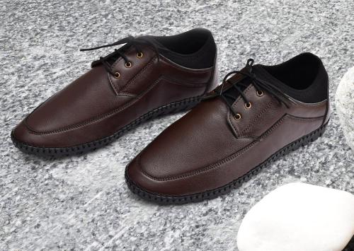 Buy Afreet Brown Lace up Casual Sneakers for Men Online at Best Prices ...