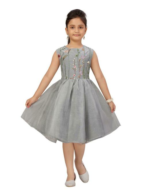 Buy Aarika Girls Grey Colour Frock Online at Best Prices in India ...