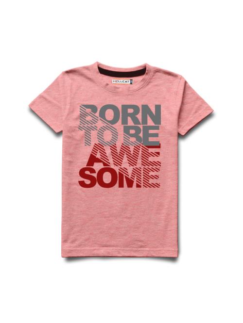 Buy HELLCAT Pink Trendy Printed Round Neck Half Sleeve Tshirt For Boys ...