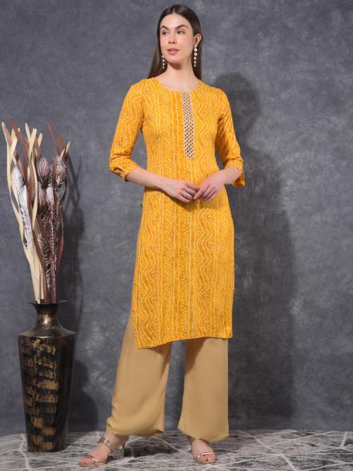 Buy Mamoose Women's MUSTARD Colour Kurti Online at Best Prices in India ...