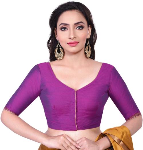 Buy RENE Women Magenta Woven Design 100% Cotton Blouse Online at Best ...