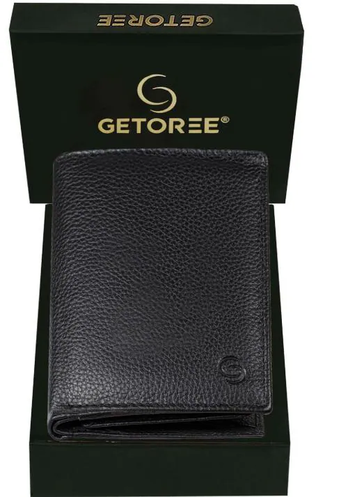 Buy GETOREE Florence Black Genuine Leather RFID Men's Wallet I 7 Credit ...