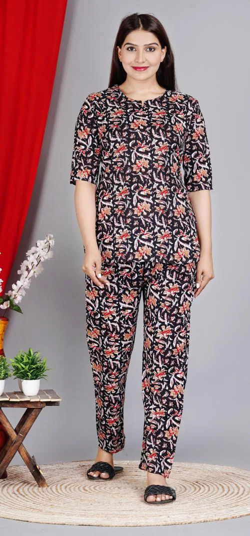 Buy Meena Collection Women Floral Print Black Co-ords Online at Best ...